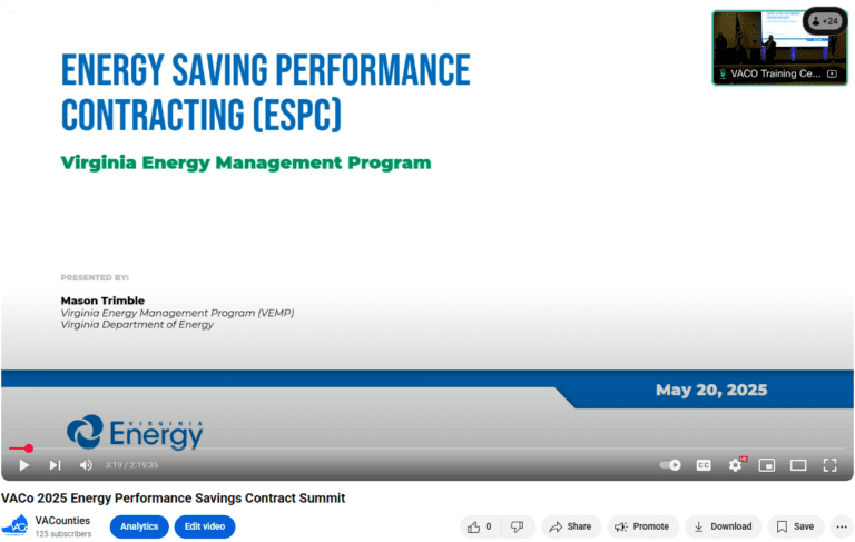 VACo and Virginia Energy workshop on energy programs that counties can ...